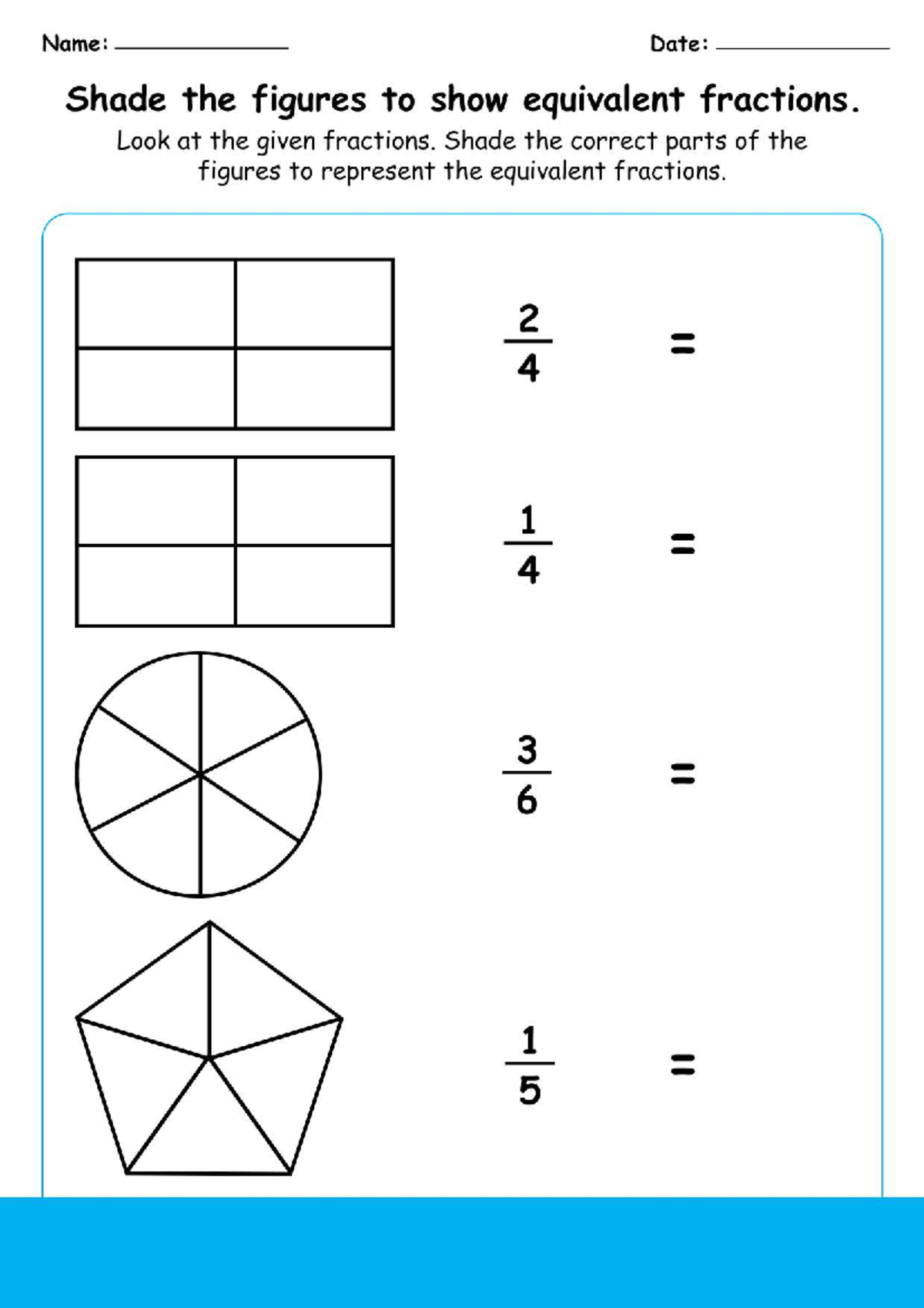 Equivalent Fractions Worksheet Grade 4 Equivalent Fractions Activity