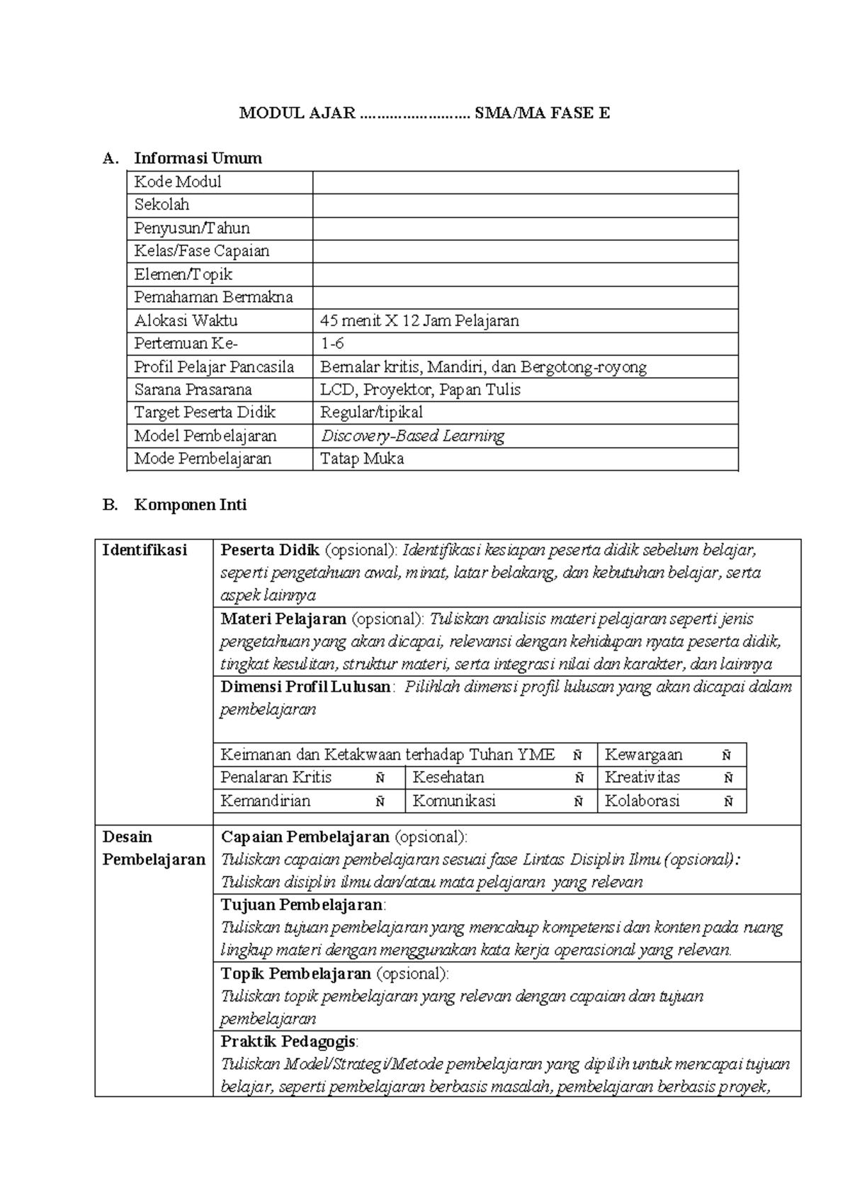 A033 Modul AJAR: Fase E - Pembelajaran Deep Learning 2025 - Studocu
