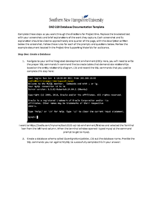 Module 6 - Project One DAD 220 - Model 6 - Project 1 Template Name ...