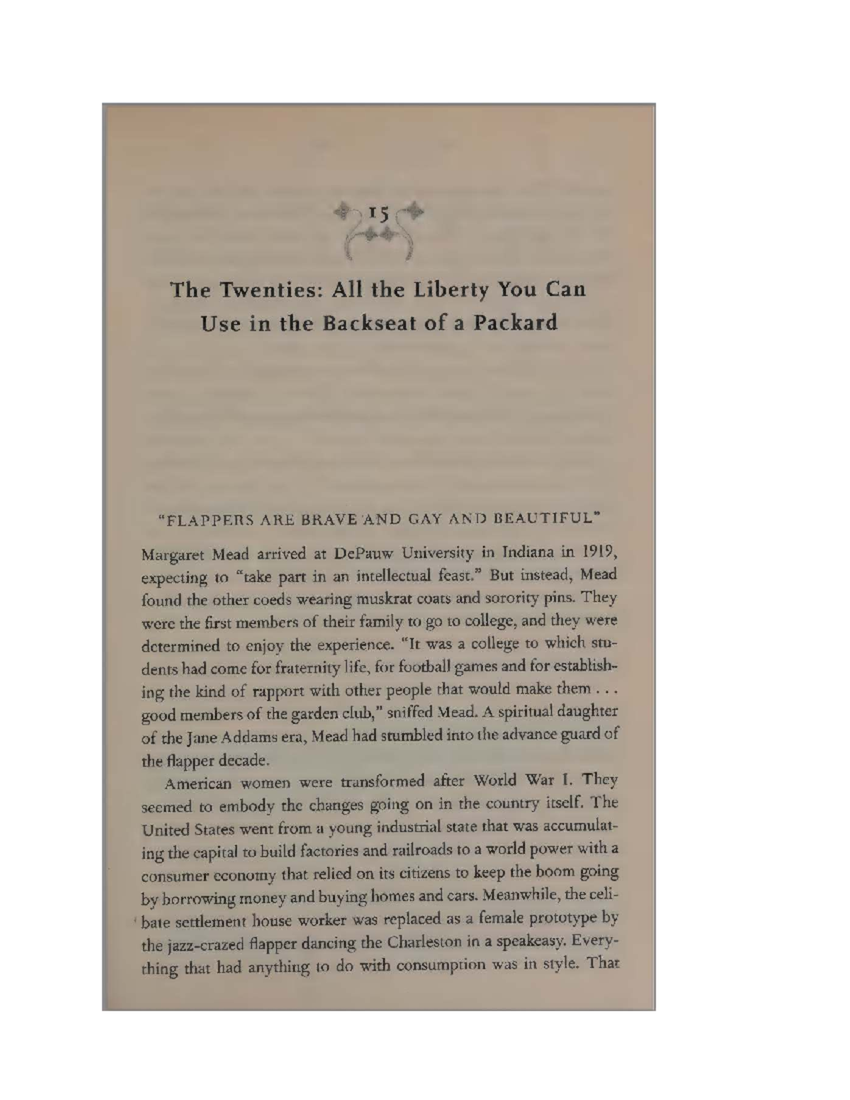 Honors 306 - Chapter 15 Analysis: The Roaring Twenties and Women's ...