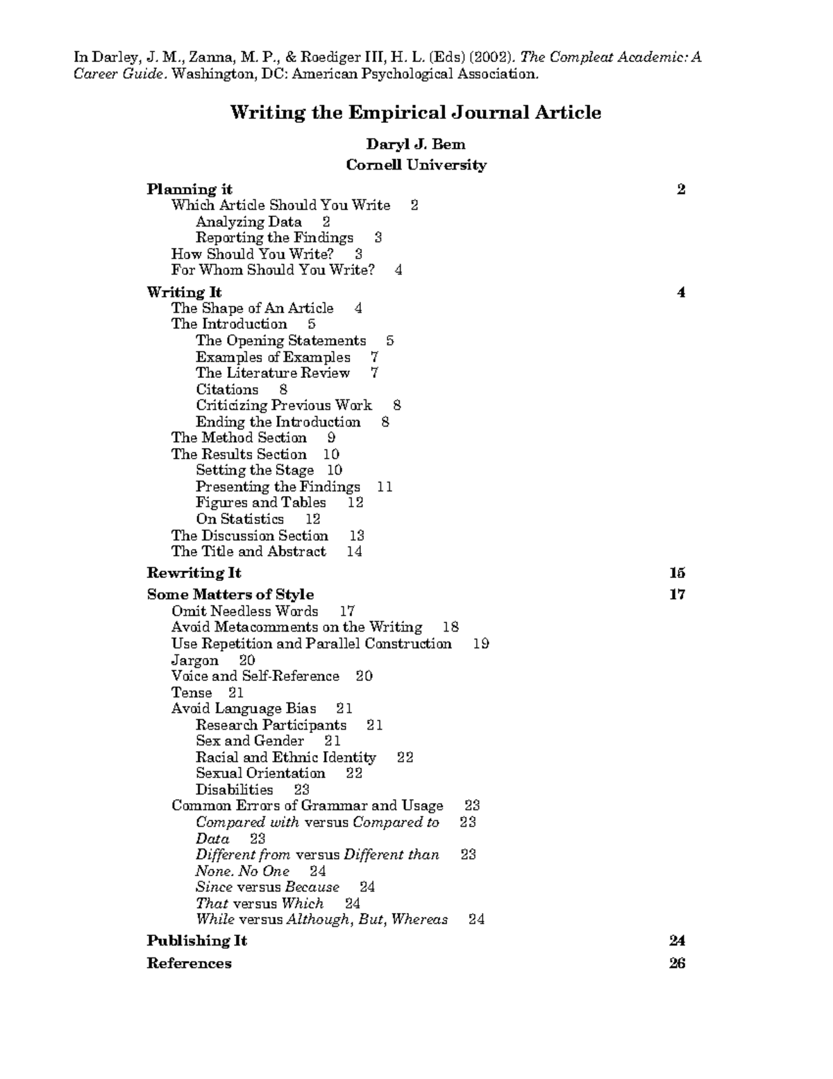 W2-BEM-2002-Writing the Empirical Journal Article - In Darley, J. M ...