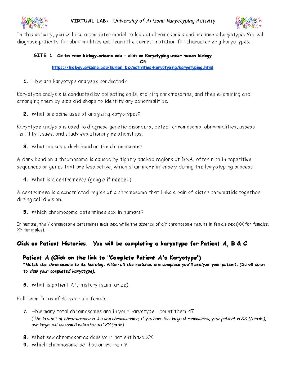 Jayden LEAL - Karyotype activity - VIRTUAL LAB: University of Arizona ...