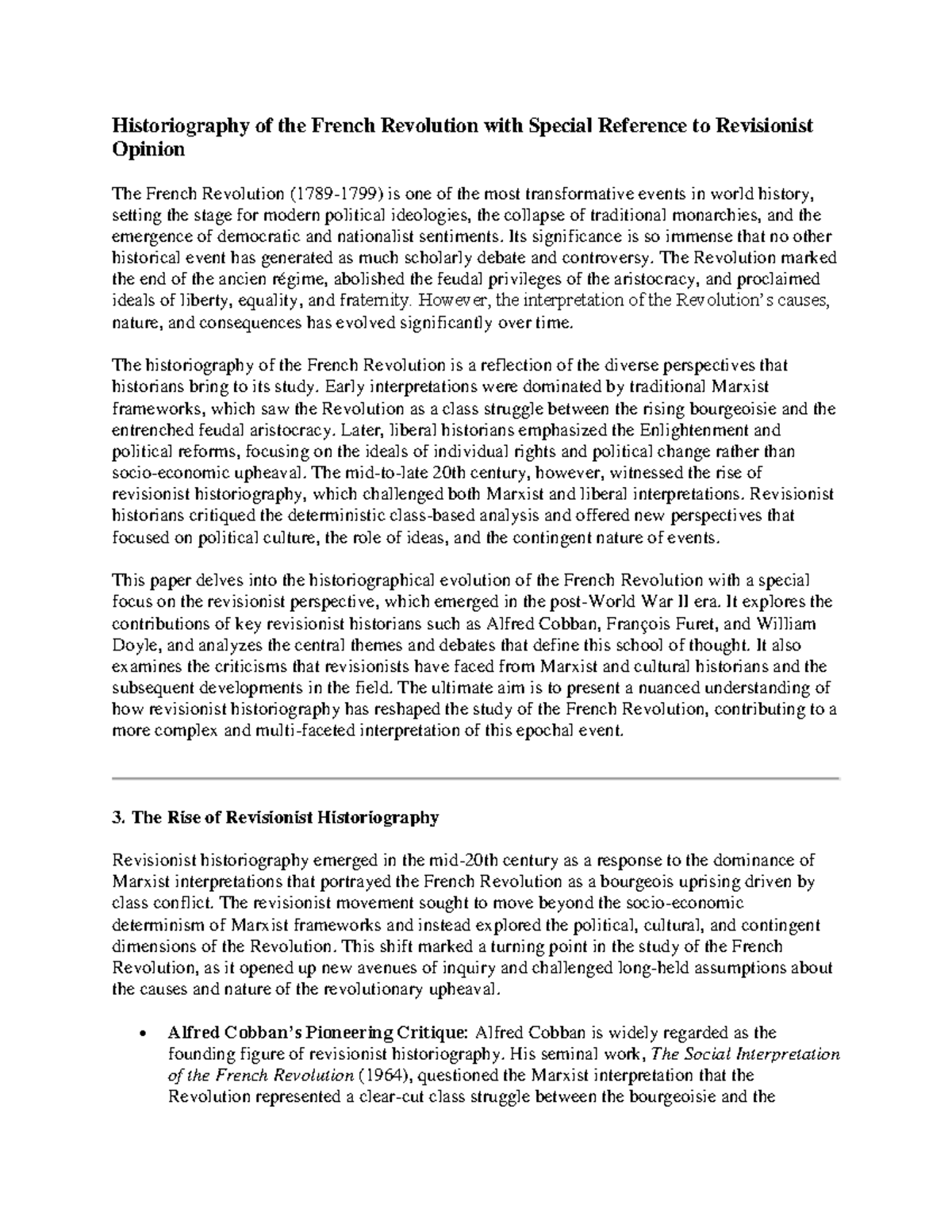 Historiography of the French Revolution revisionist - Historiography of ...