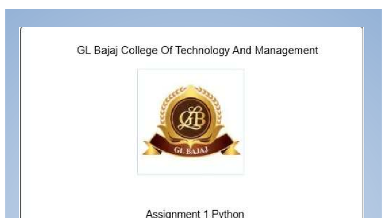 Python Assignment 1 - BMC 301: Operators and Features Overview - Studocu