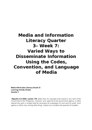 Media- Information- Sources- 2 - Media and Information Literacy Quarter ...