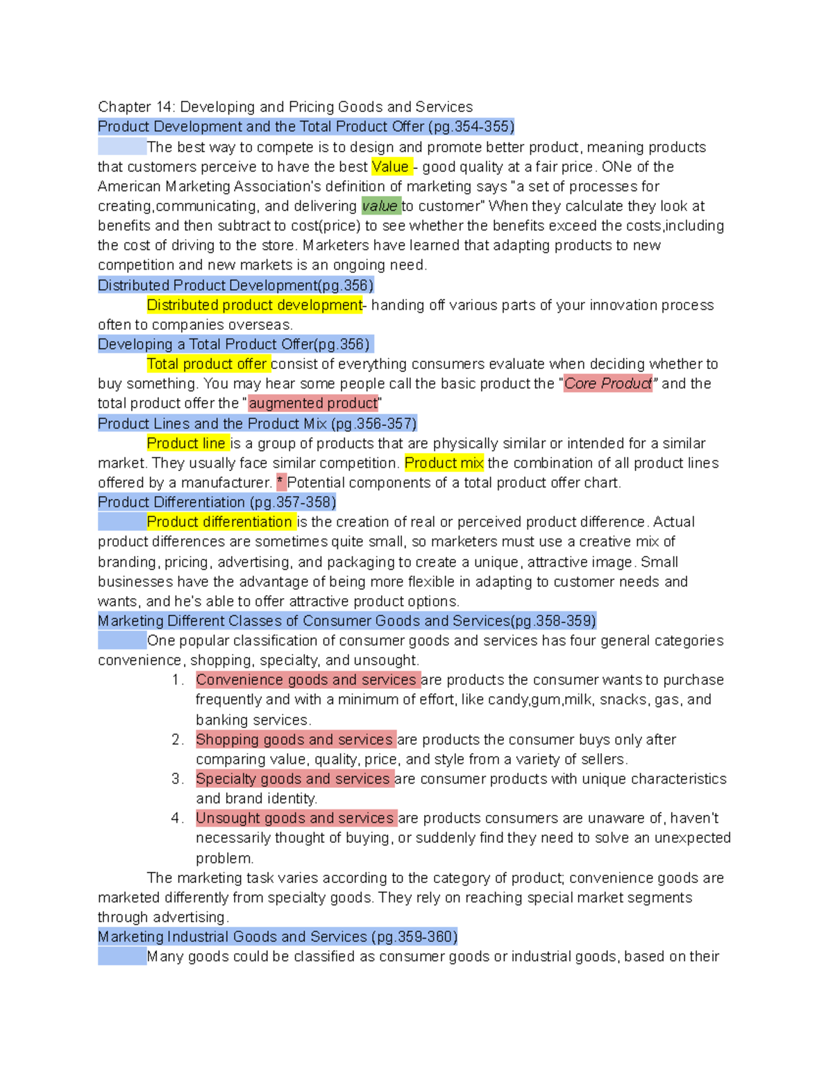 Chapter 14 Developing and Pricing Goods and Services - Chapter 14 ...