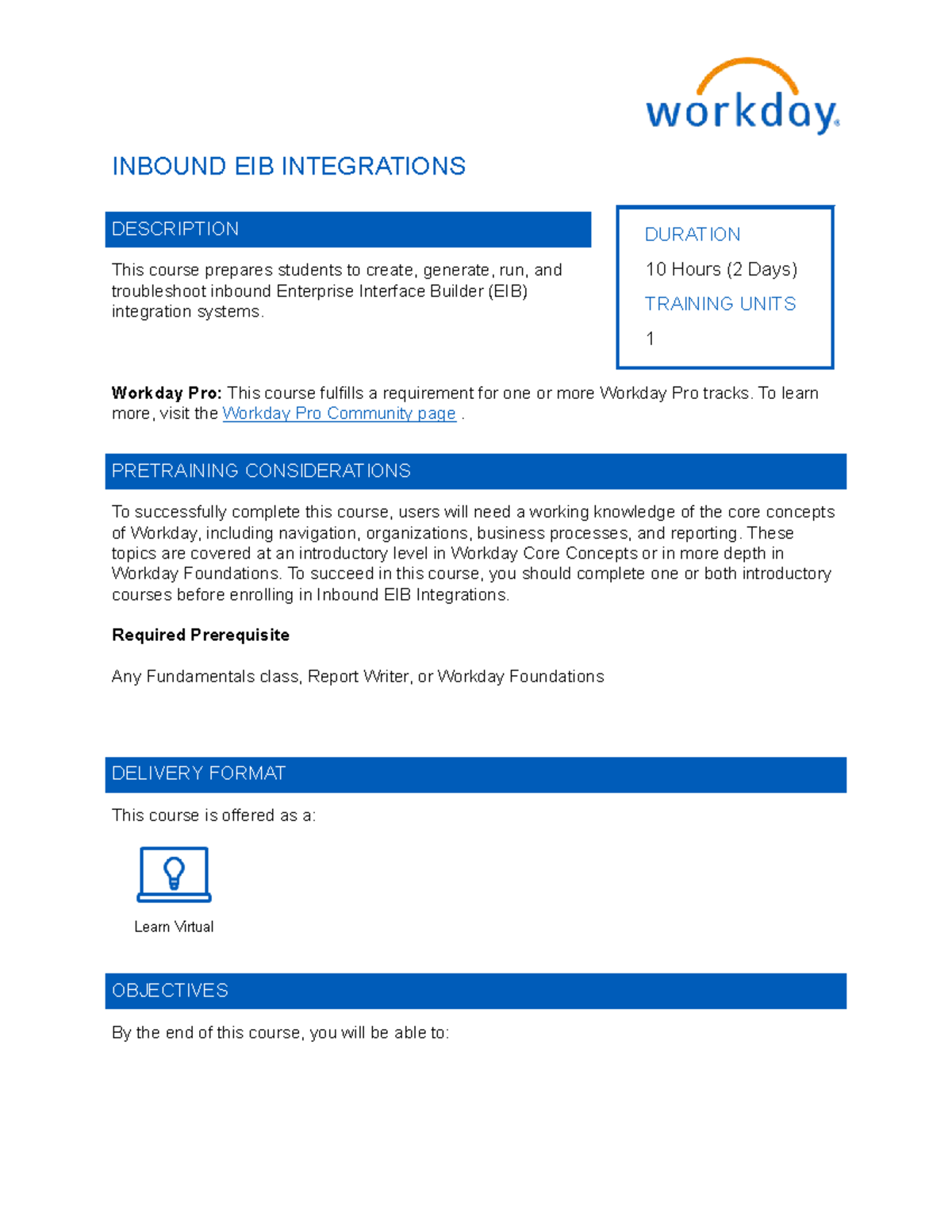 Inbound EIB Integrations Course Overview (10 Hours) - Studocu