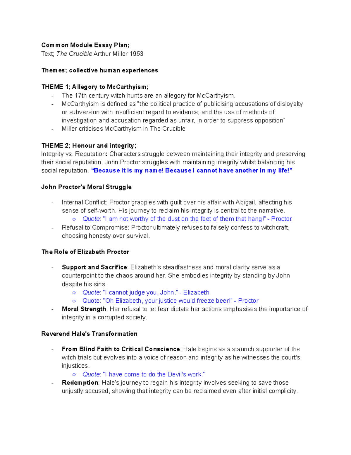 Common Module Essay Plan; - Common Module Essay Plan; Text; The ...