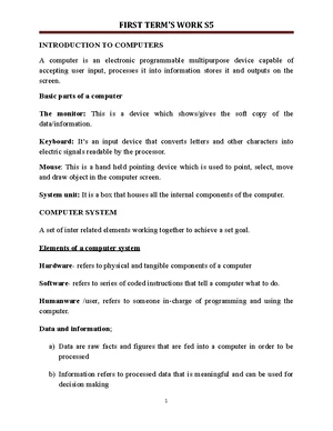 ICT Prototype 1 - Lecture notes 1 - SENIOR ONE PROTOTYPE LOWER ...