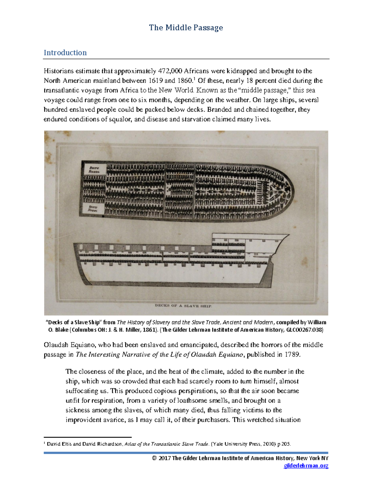 The Middle Passage: A Historical Overview of Enslavement and Suffering ...