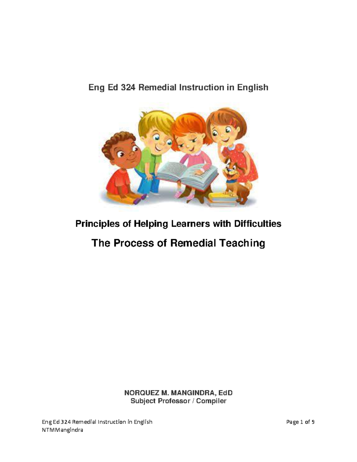 Eng Ed 324 Remedial Instruction Module - Principles & Processes - Studocu