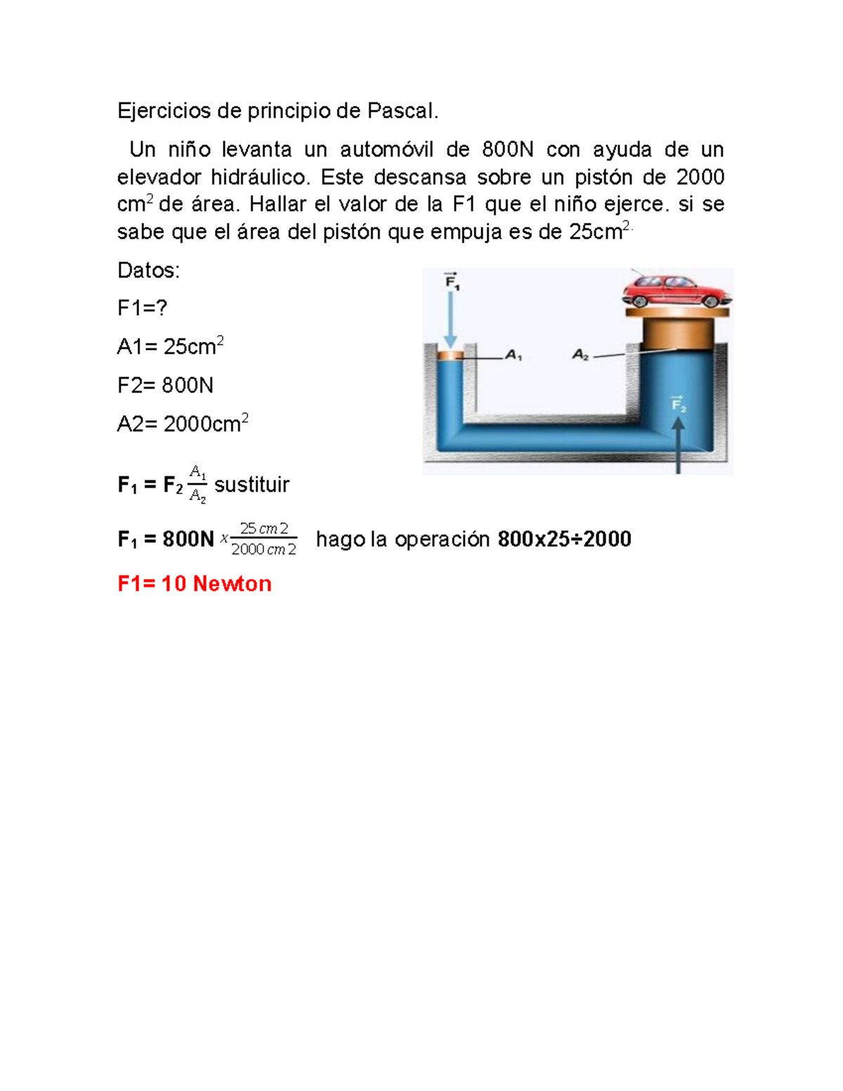 521434902 Ejercicios de principio de Pascal - Ejercicios de principio de Pascal. Un niño levanta ...