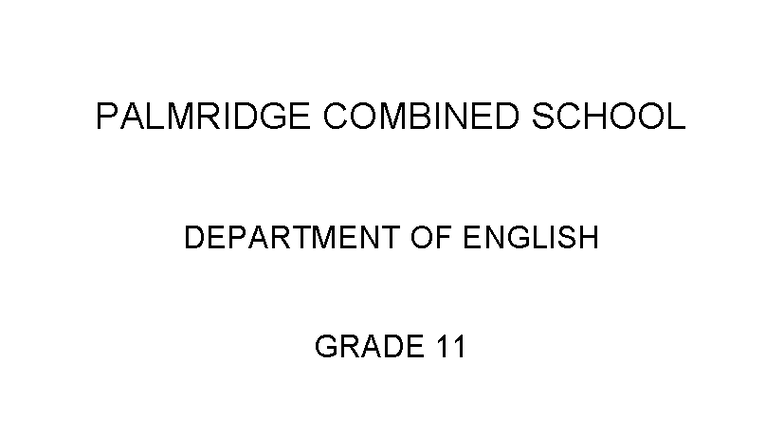 Eng HL P2 Nov 2018 Gr 11 Palm Ridge Exam Memorandum - Studocu
