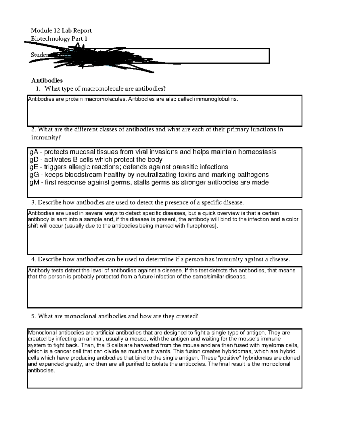 Module 12 Lab Report: Antibodies, ELISA & Electrophoresis Insights ...
