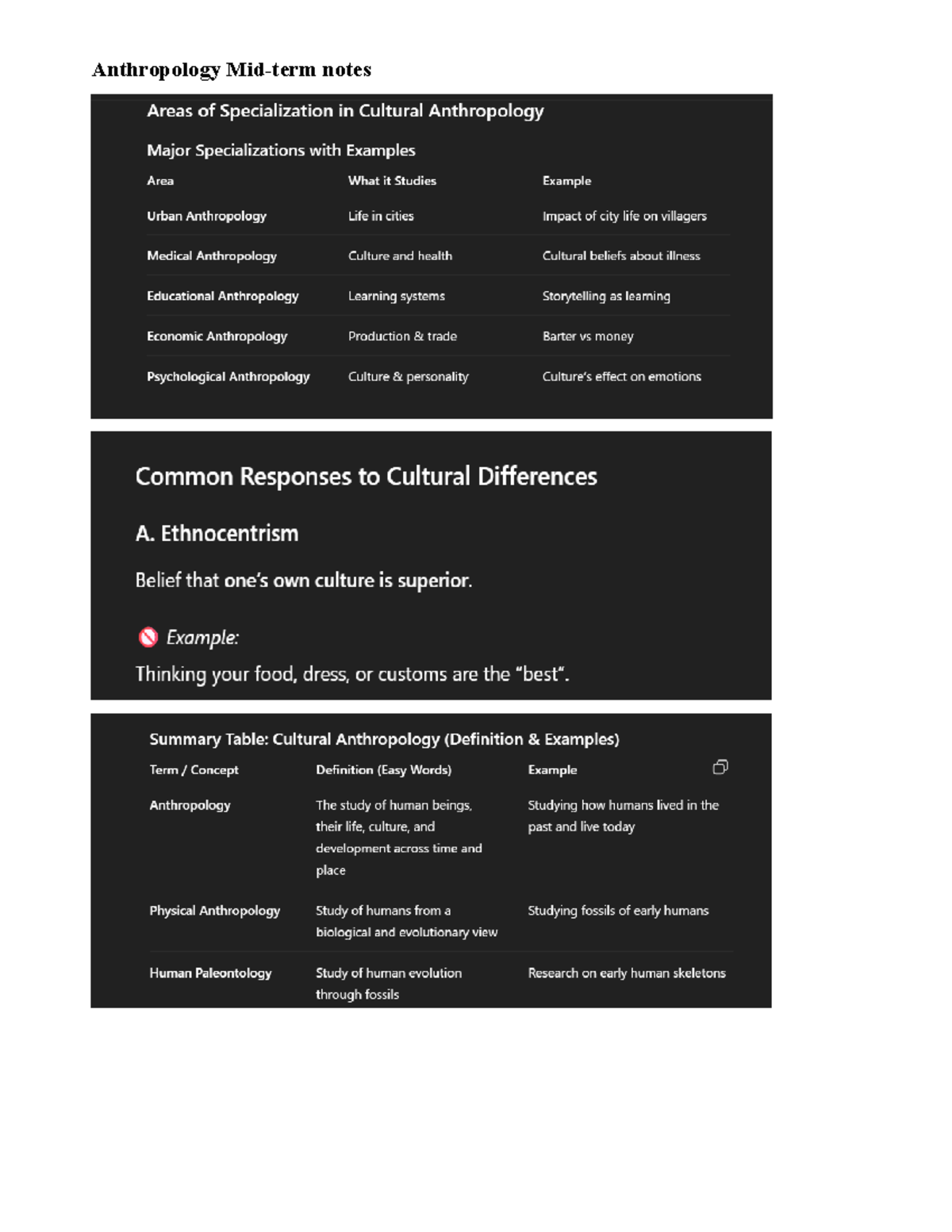 Anthropology Mid - NOTES - Cultural Anthropology - Anthropology Mid ...