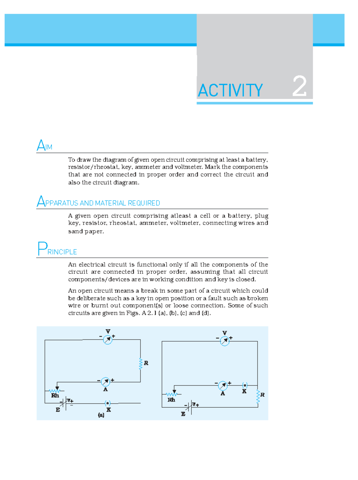 Physics Activity 13: Open Circuit Diagram & Potential Drop Study - Studocu