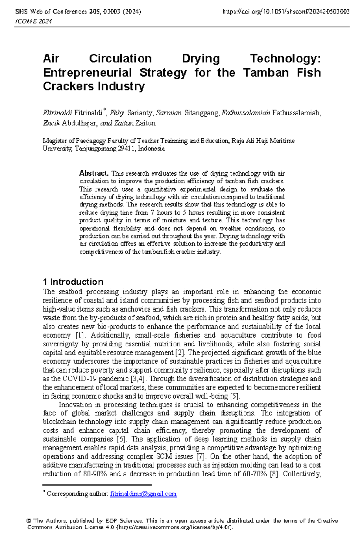 Air Circulation Drying Tech: Enhancing Tamban Fish Crackers Industry ...