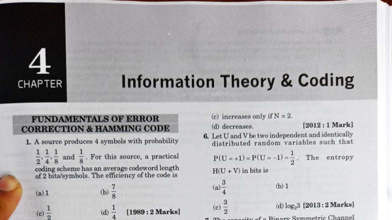 ITC Gate PYQ - Error Correction and Hamming Code Notes - Studocu