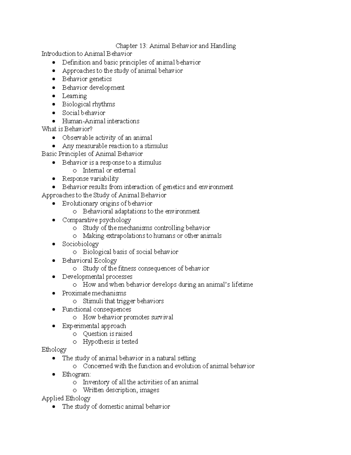 Animal Science Chapter 13 - Chapter 13: Animal Behavior and Handling ...
