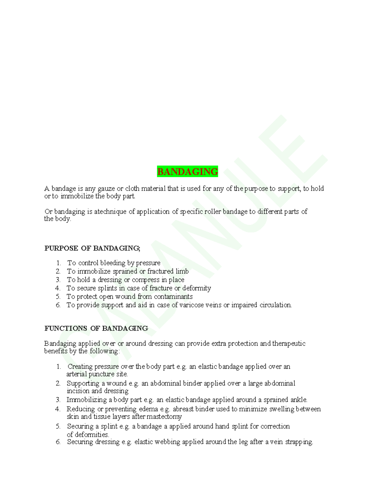 BANDAGING TECHNIQUES: A COMPREHENSIVE GUIDE FOR HEALTHCARE (HCP 101 ...