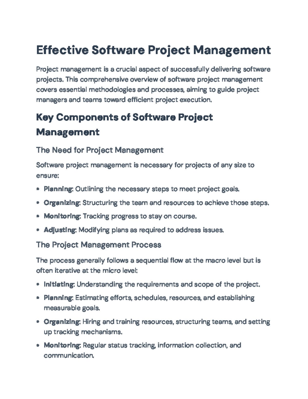 Effective Software Project Management: Key Methodologies and Processes ...