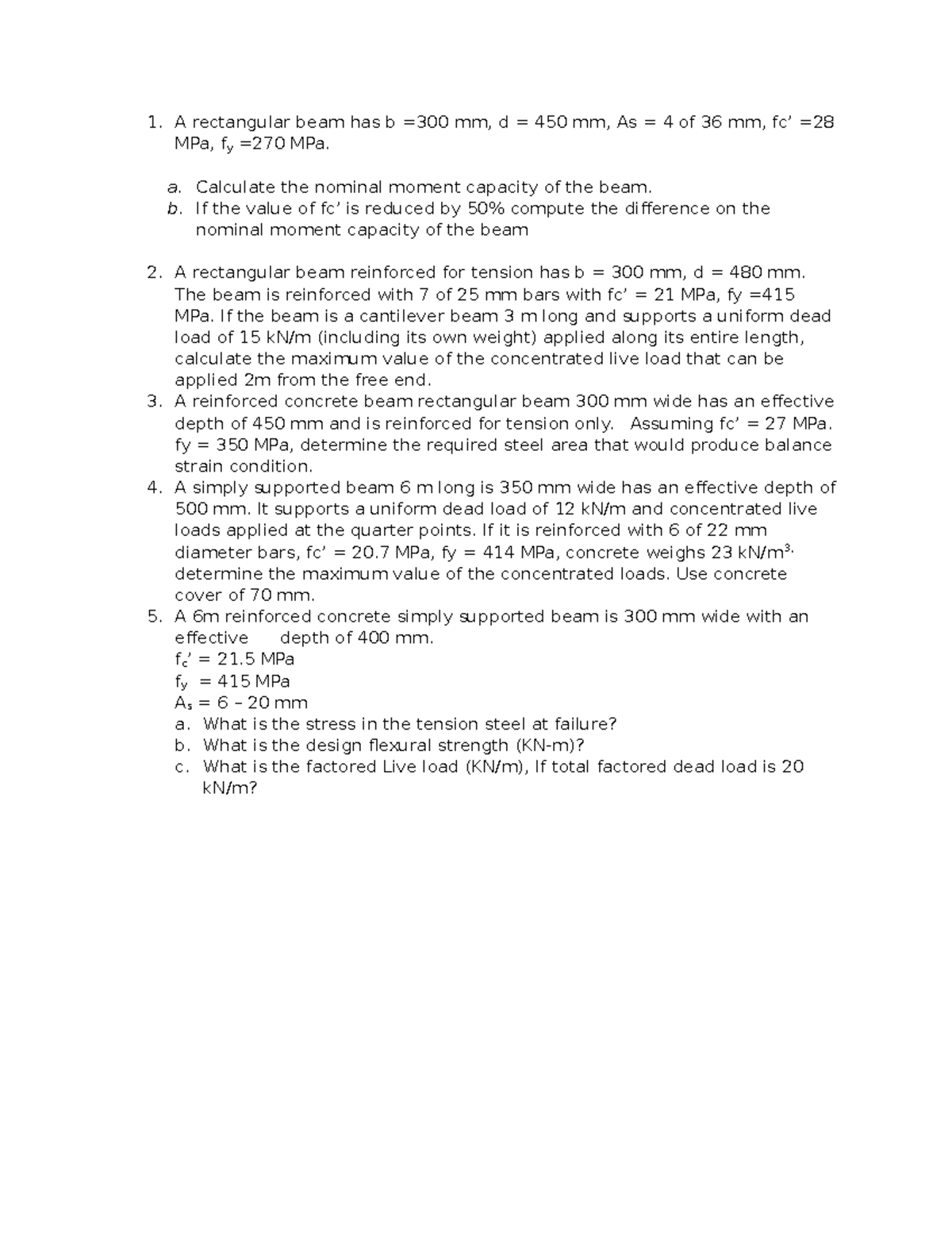 Rectangular Beam Design Calculations - Structural Engineering 101 - Studocu
