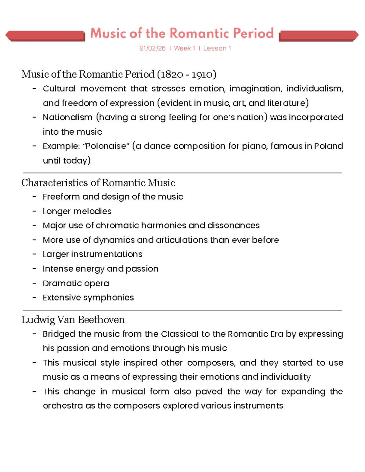 Music 9 Q3 - Exploring the Romantic Period: Emotion and Expression ...