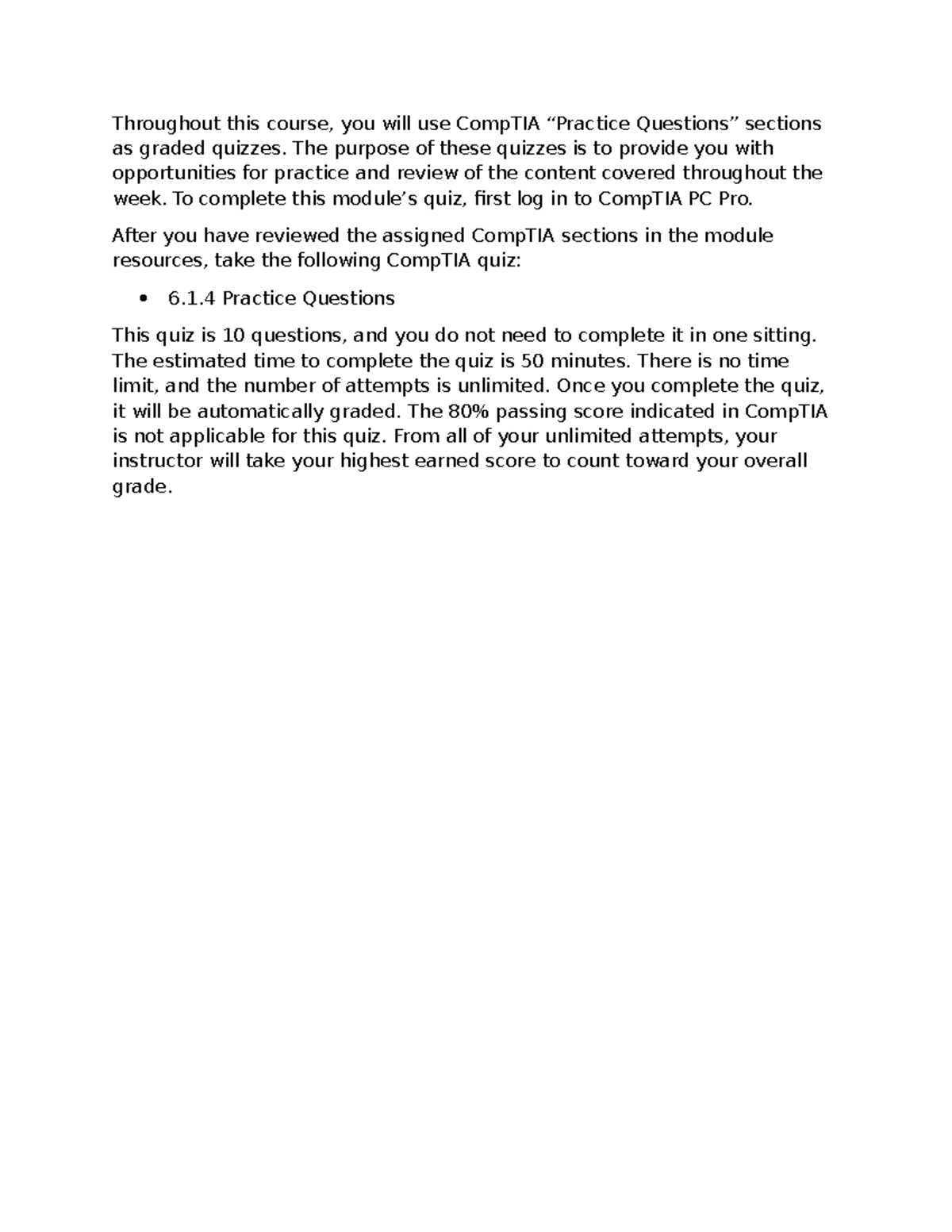 1-2 Quiz CompTIA PC Pro: Windows Pre-Installation Practice - Studocu