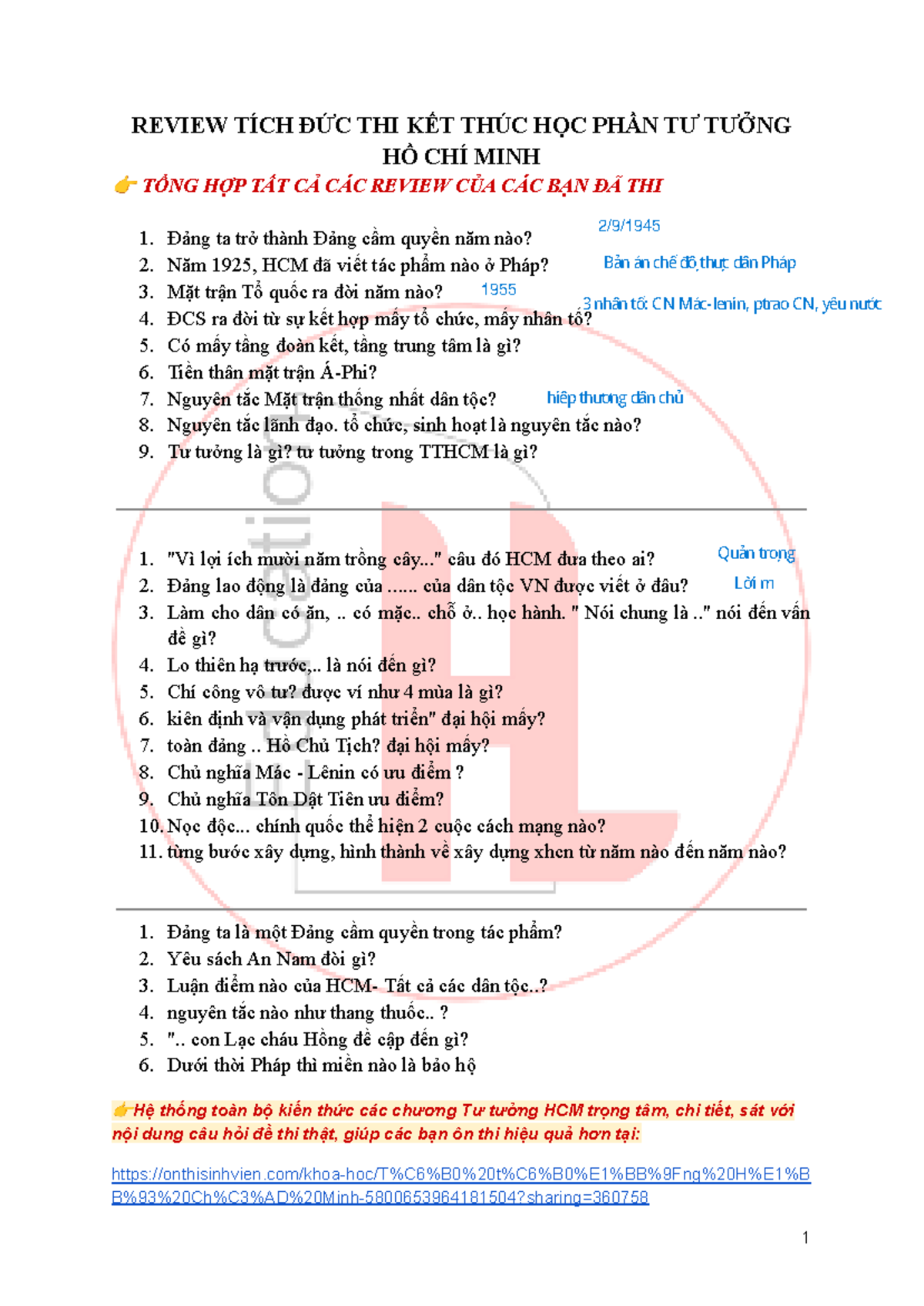 Review-TÍCH-ĐỨC-THI-KTHP-TƯ-TƯỞNG-HỒ-CHÍ-MINH-OTSV - REVIEW TÍCH ĐỨC THI KẾT THÚC HỌC PHẦN TƯ ...
