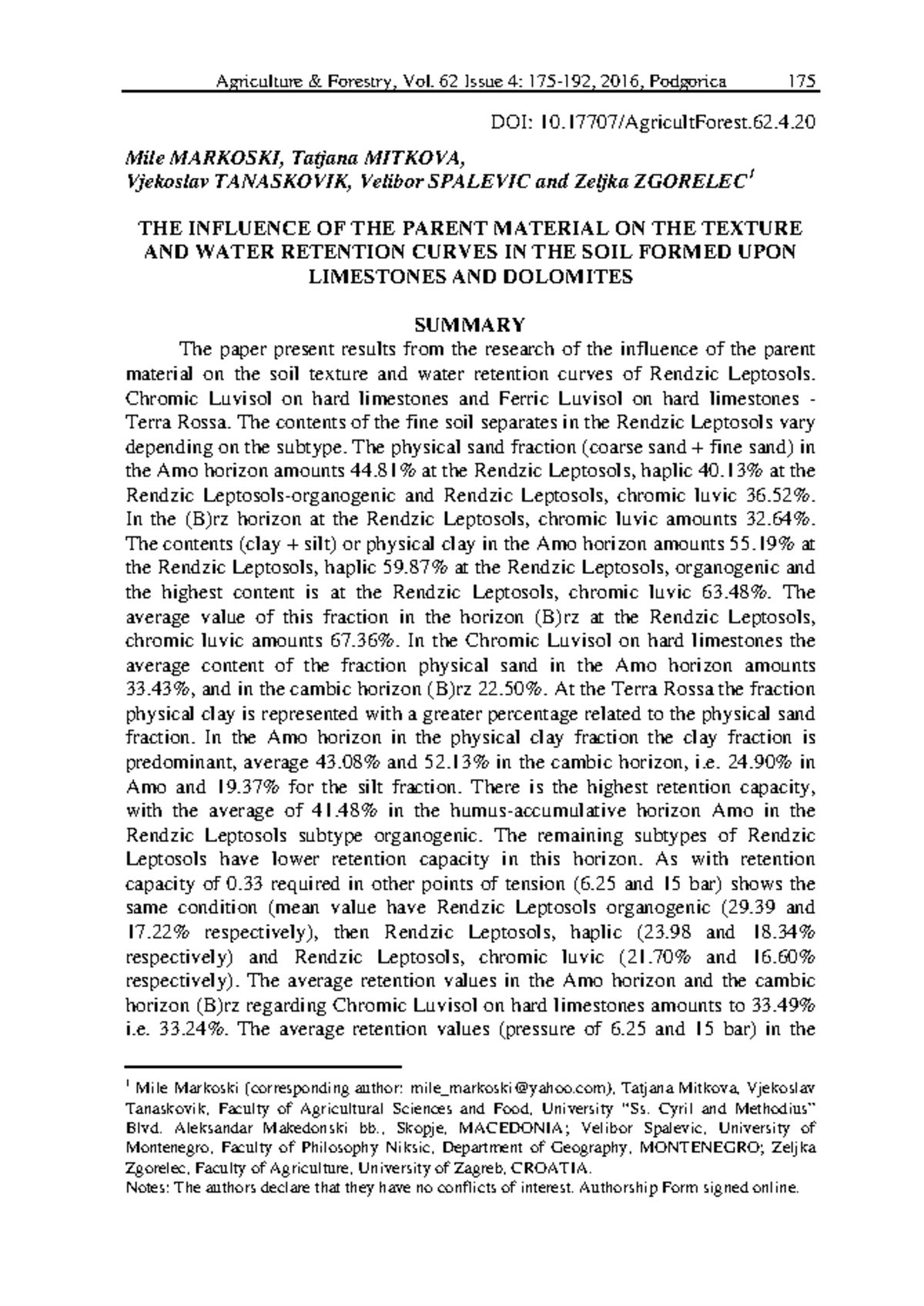 The Influence of Parent Material on Soil Texture and Water Retention ...