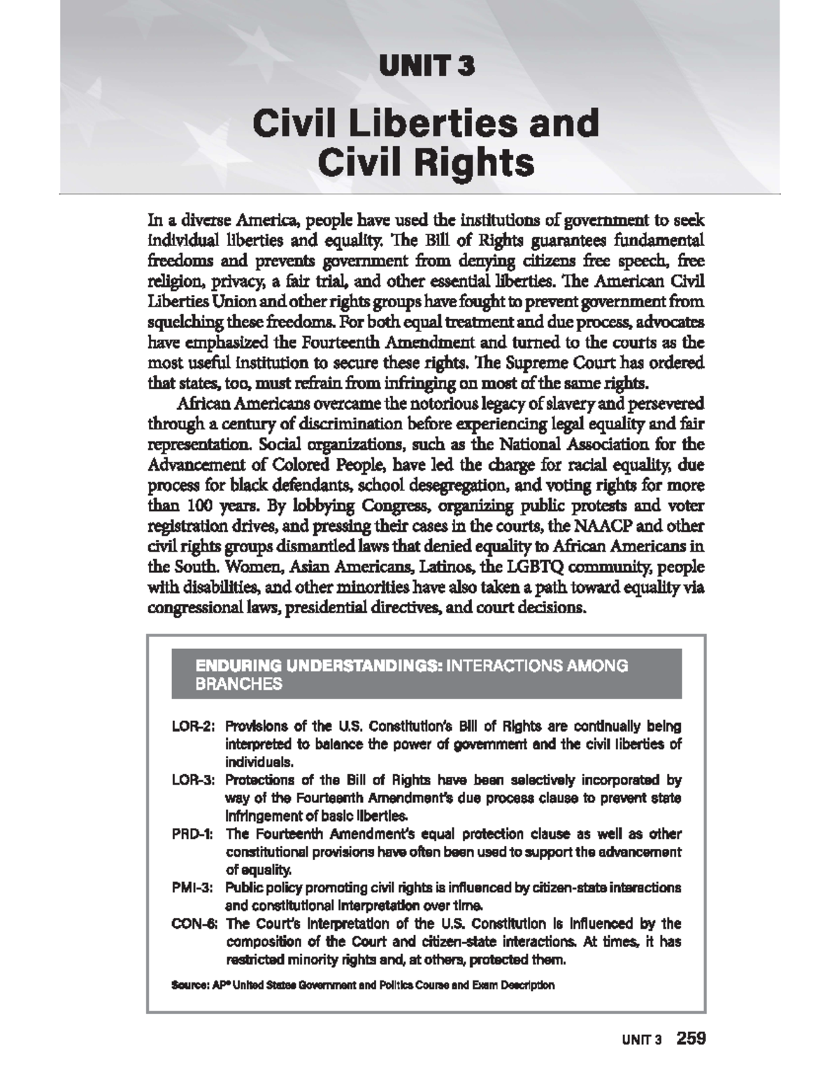 AP Government Textbook Overview and Key Concepts - UNIT 3 Civil ...