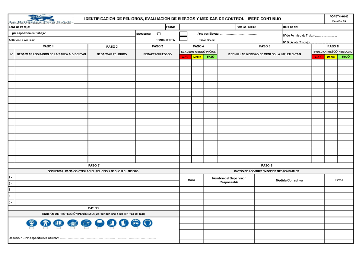 Identificación de Peligros y Evaluación de Riesgos - FORSTI-I-0143 ...