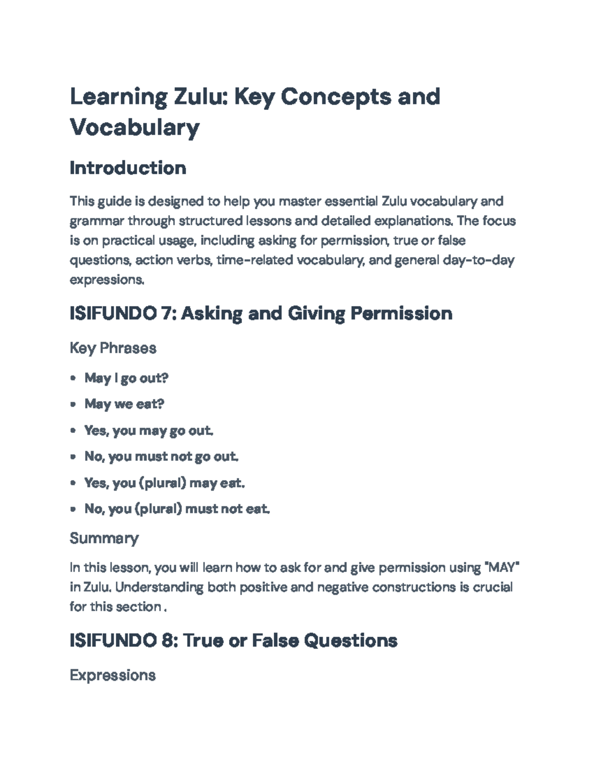 Learning Zulu: Essential Vocabulary and Grammar for Everyday Use ...