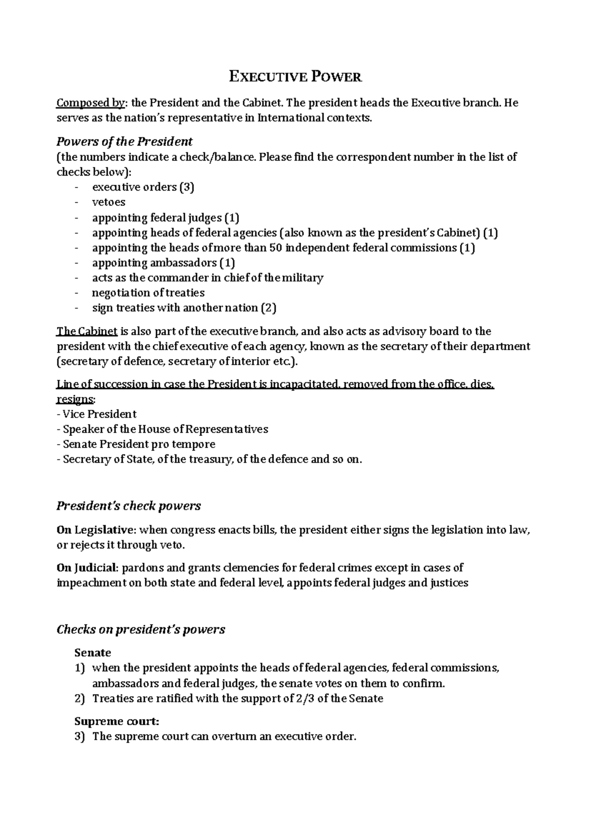 Powers of the Executive and Legislative Branches: A Comprehensive ...