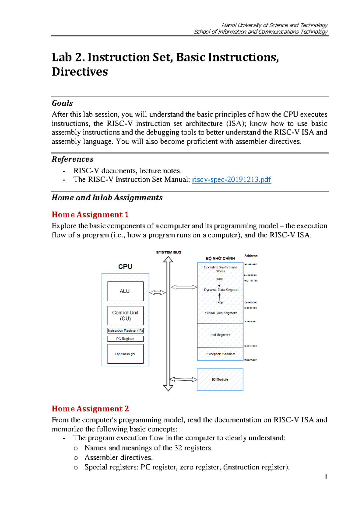 Lab02 Riscv ICT - lab exercises - School of Information and ...