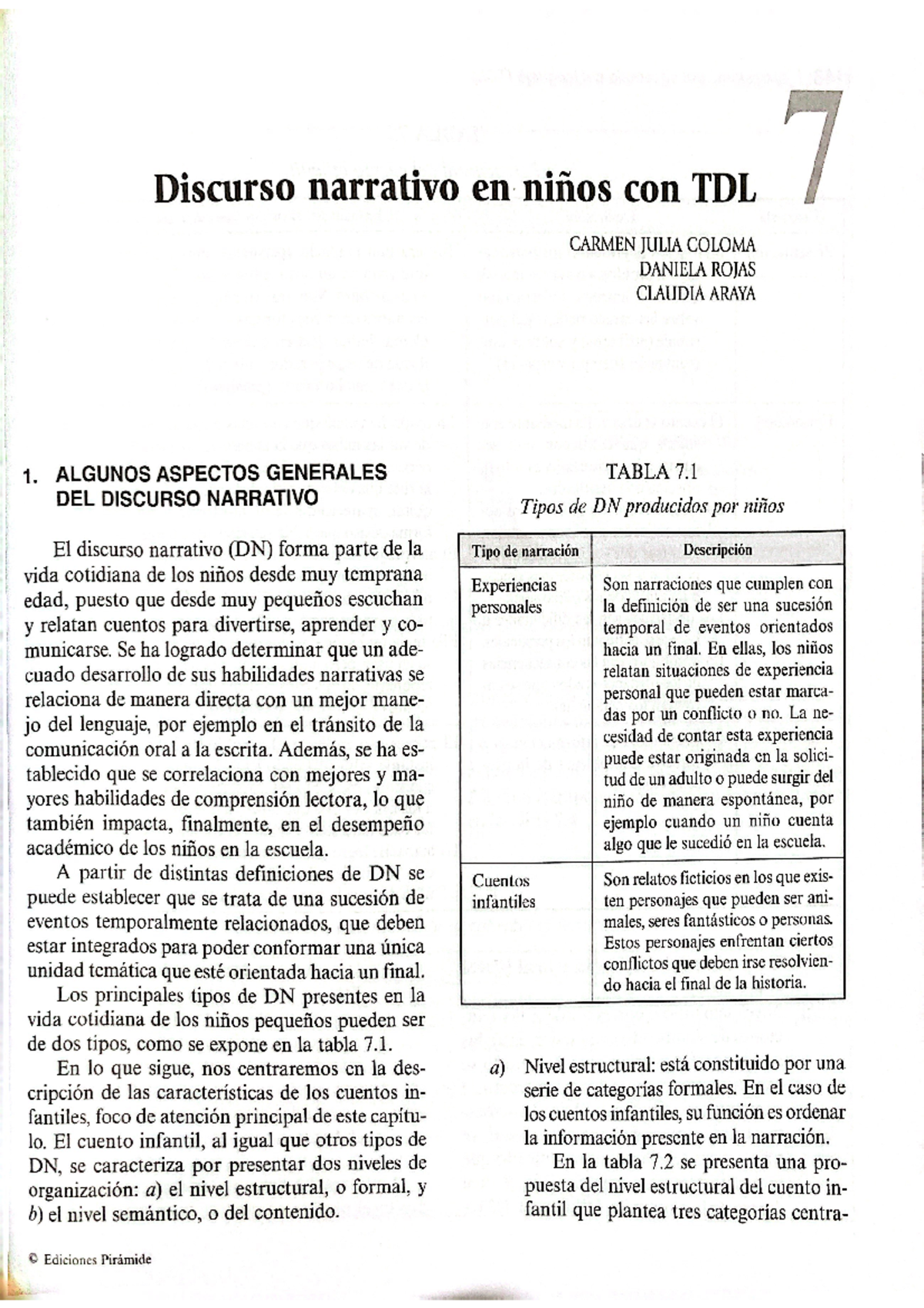 Discurso narrativo en niños con TDL - Discurso narrativo en niños con ...