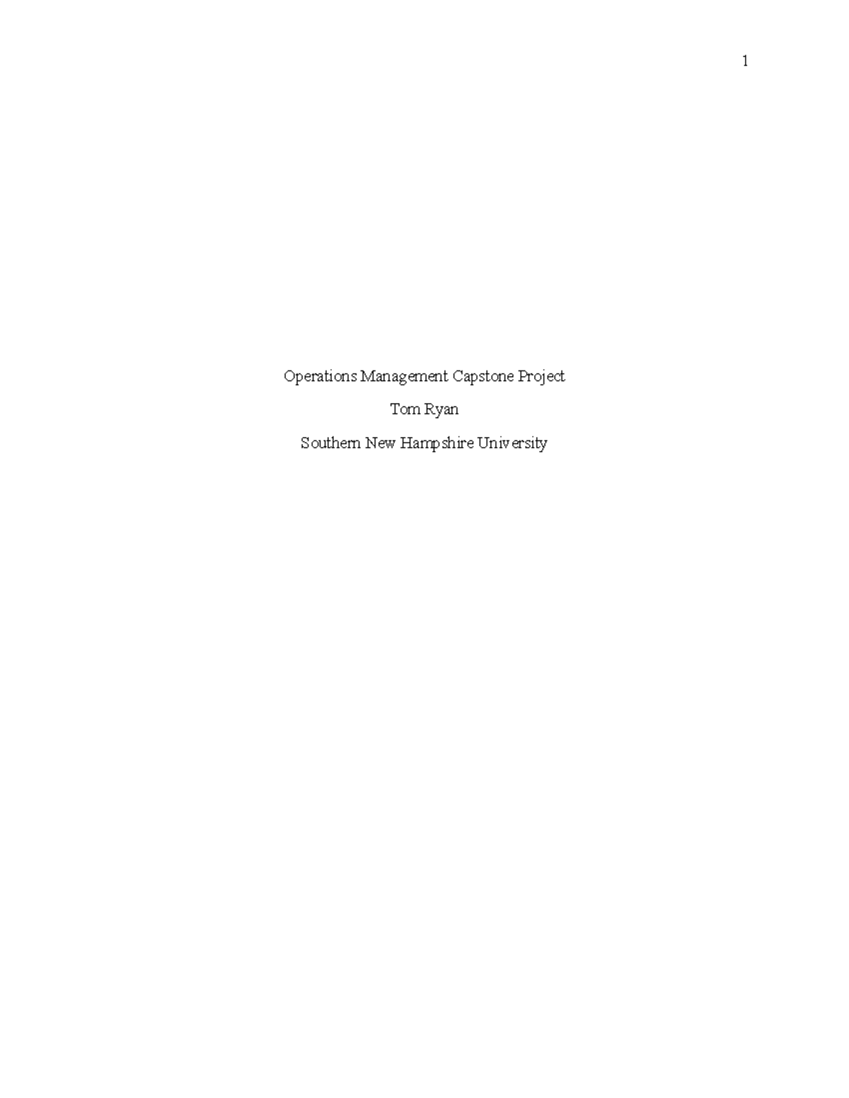 Operations Management Capstone Project: A Strategic SWOT Analysis - Studocu