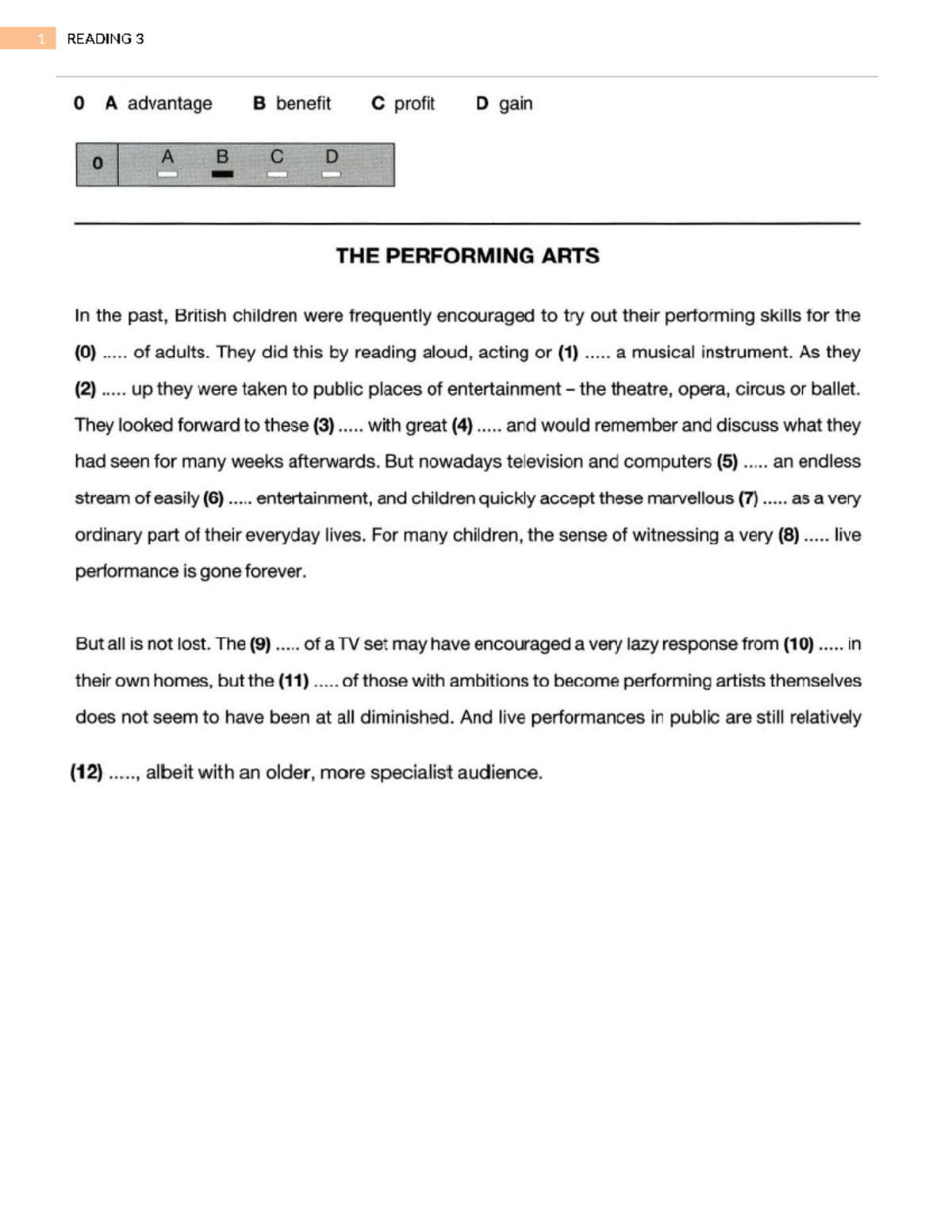 Reading 3: The Impact of Performing Arts on British Children - Studocu