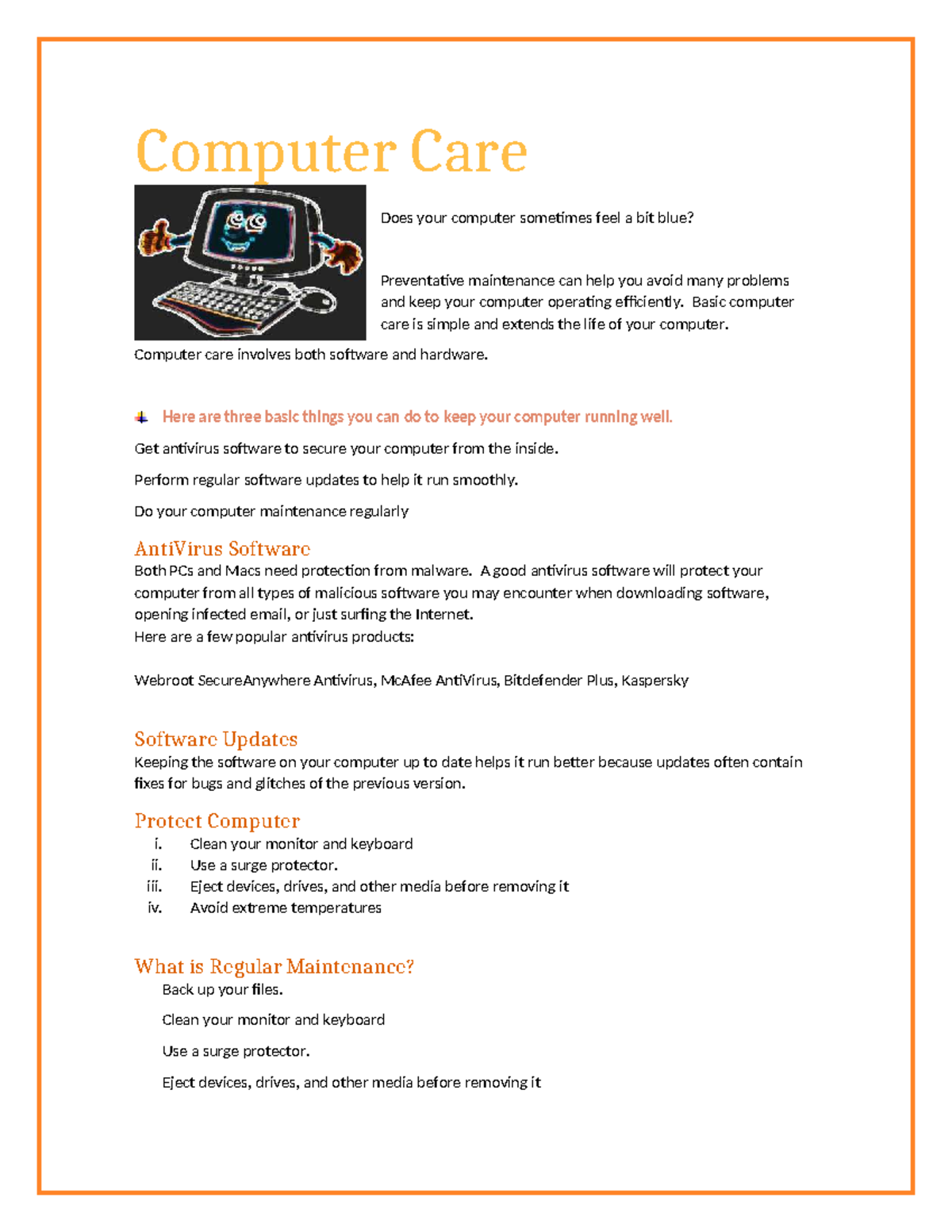 Computer Care: Essential Maintenance Tips for Your PC and Mac - Studocu