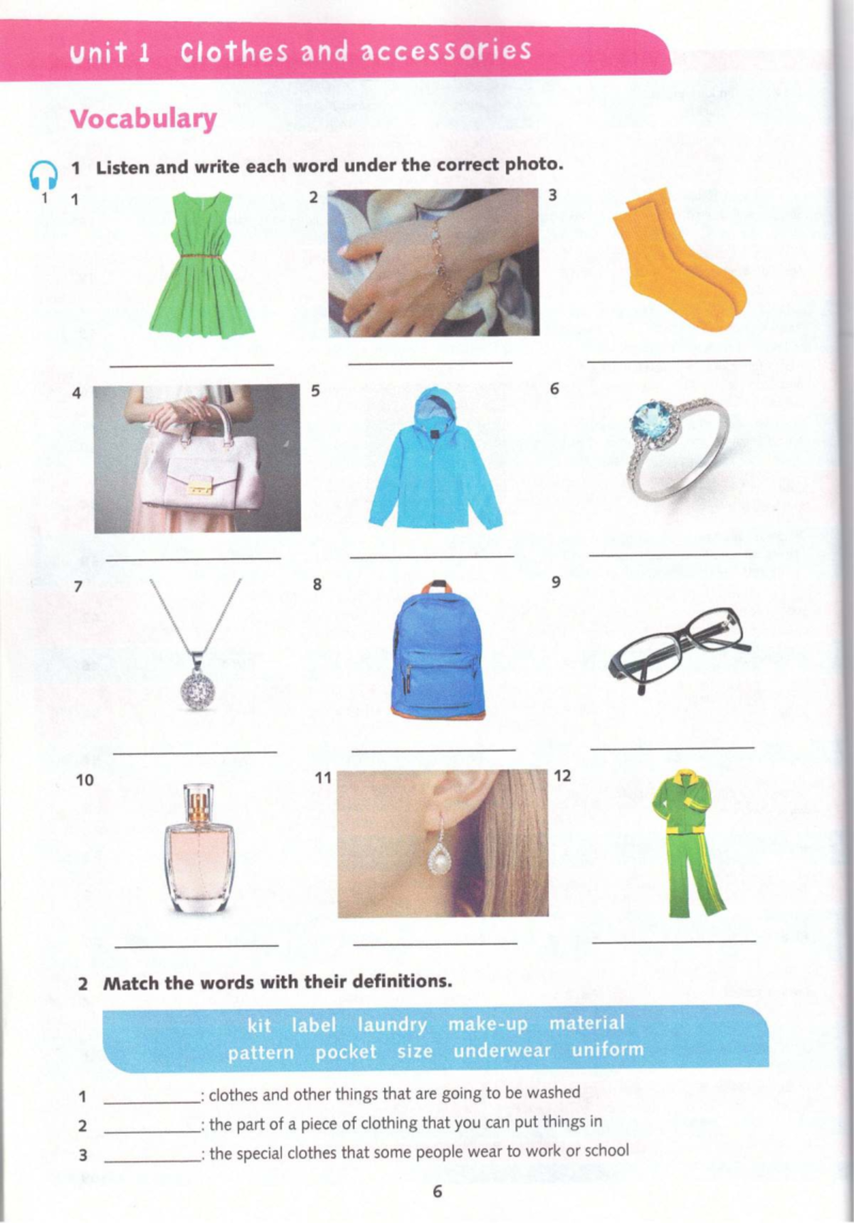 Collins Vocabulary B1: Unit 1 Clothes & Accessories Guide - Studocu