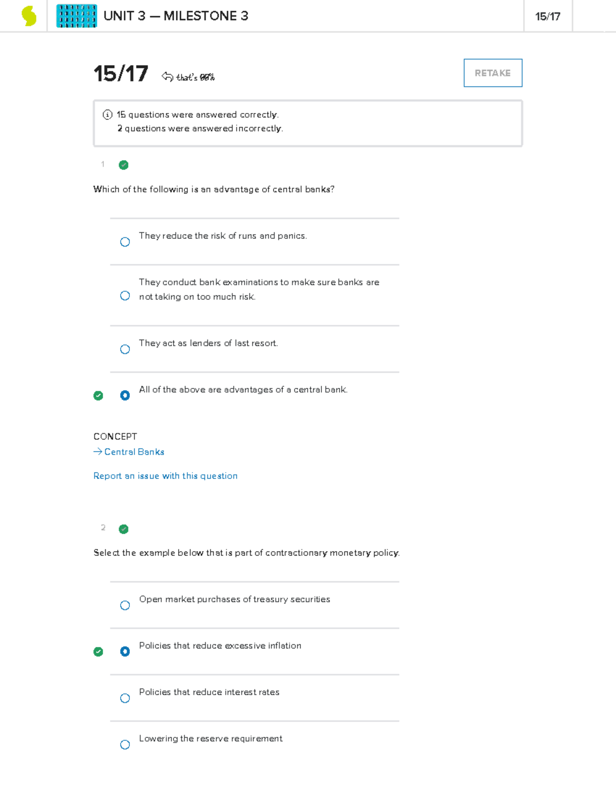 Milestone 3 - Macroeconomics (Unit 3) Exam Questions and Concepts - Studocu