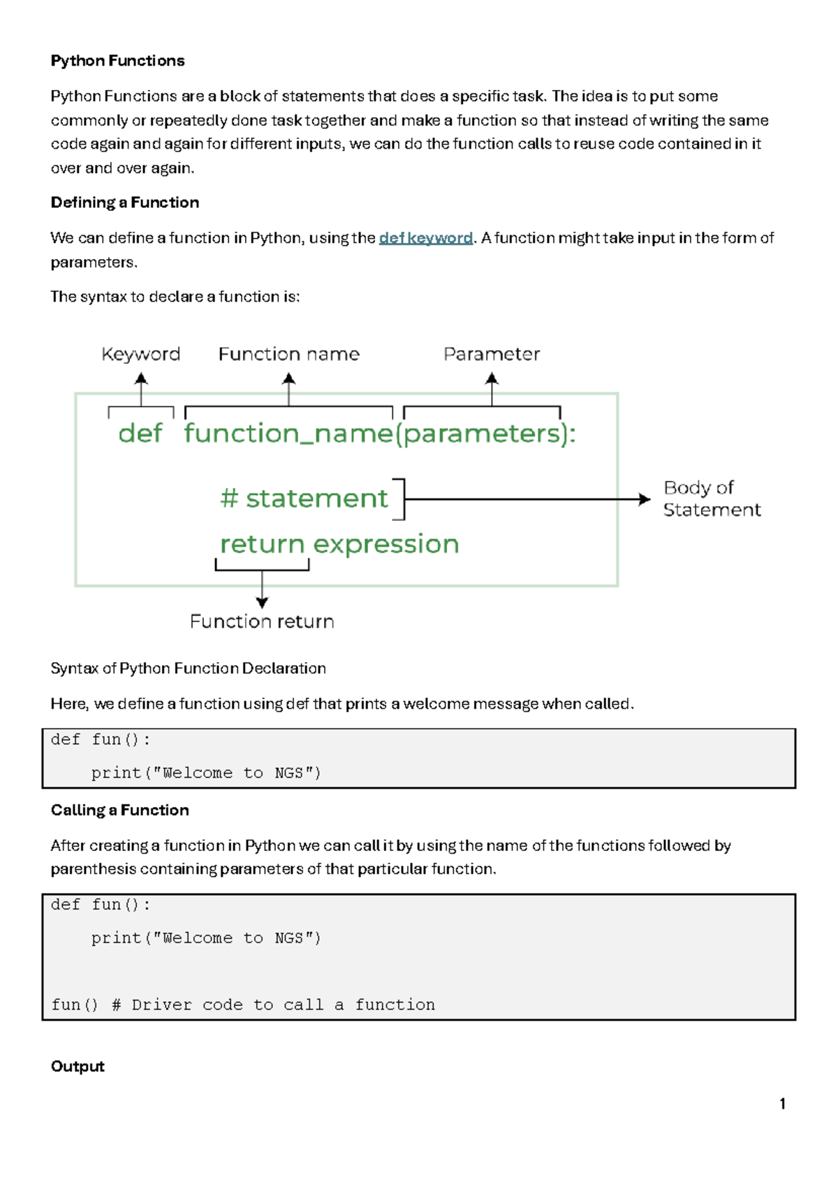 Python Functions: Understanding Definition, Arguments, and Usage - Studocu