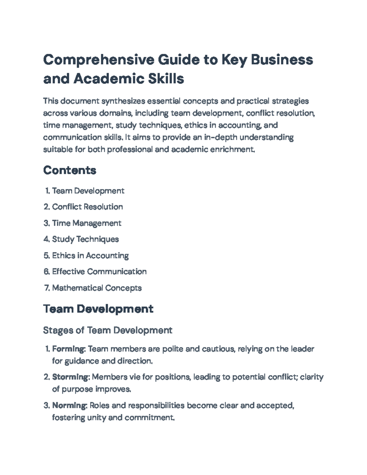 Comprehensive Guide to Business & Academic Skills Development ...