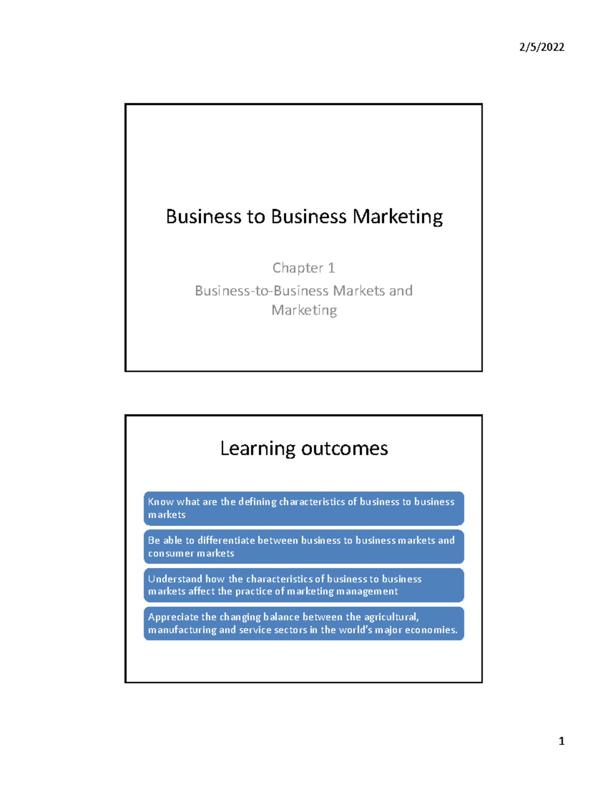 B2B Marketing Chapter 1: Understanding Markets & Marketing Dynamics ...