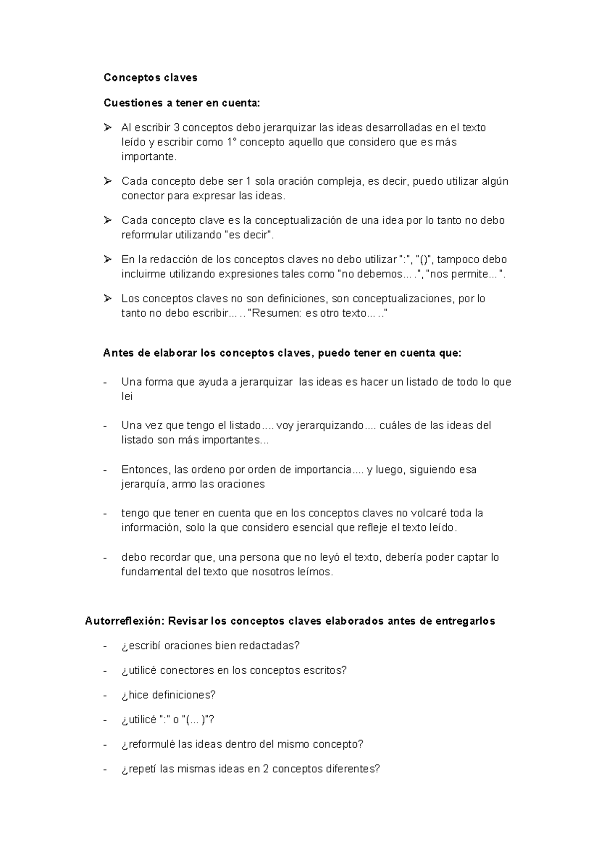 Conceptos claves - Conceptos claves Cuestiones a tener en cuenta: Al ...