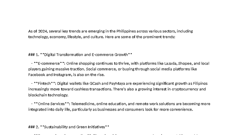 Emerging Trends in the Philippines 2024: E-Commerce & Beyond - Studocu