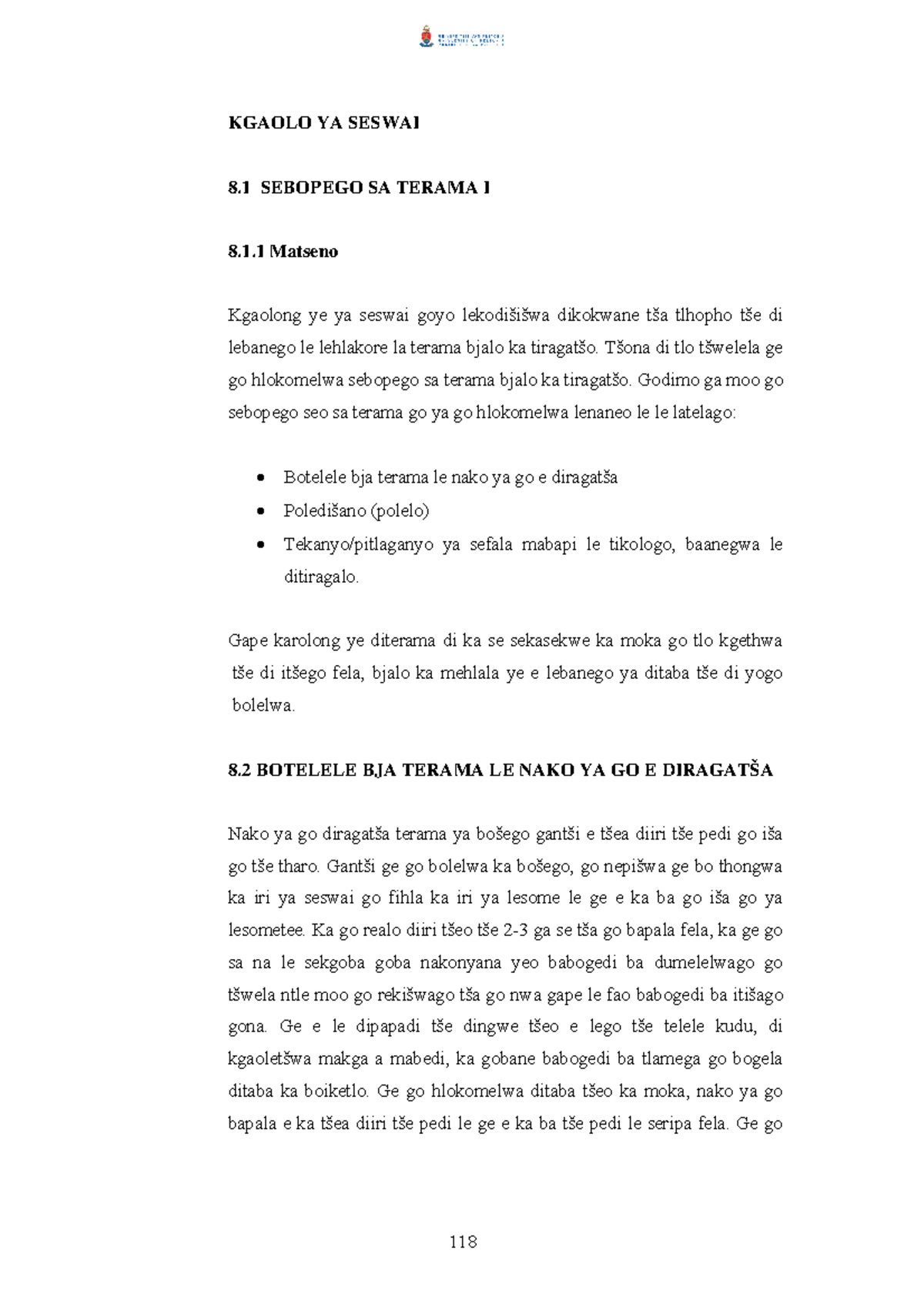 04 KGAOLO YA SESWAI: Dithuto ka Sebopego sa Terama I (Chapters 8-11 ...