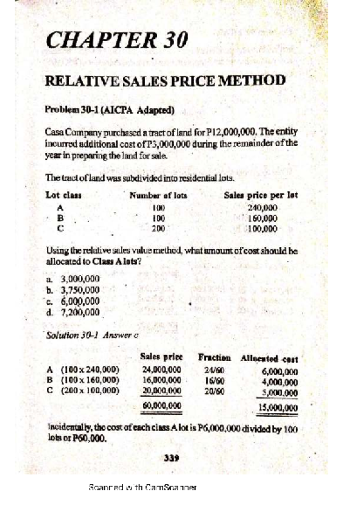 CH30 - Relative Sales Price Method Problems and Solutions - Studocu