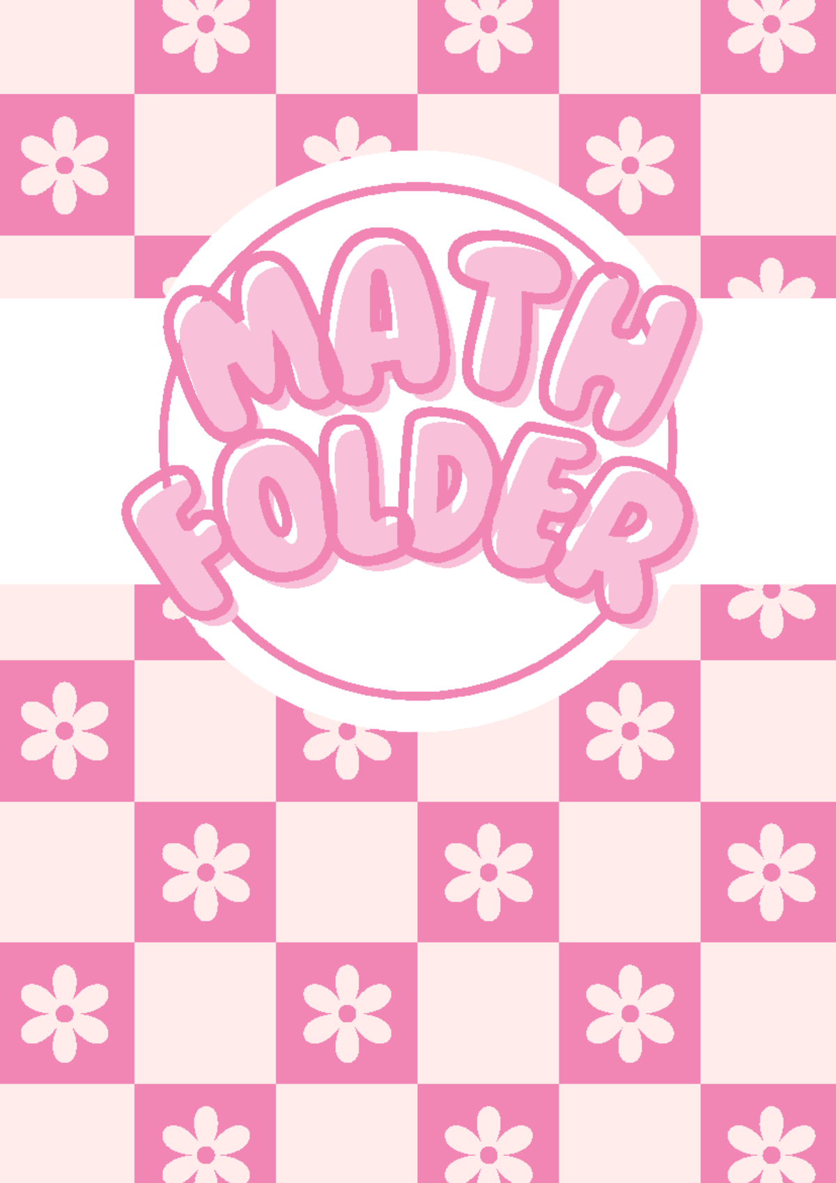 Pink flower math folder cover in illustrative style - K * % - Studocu