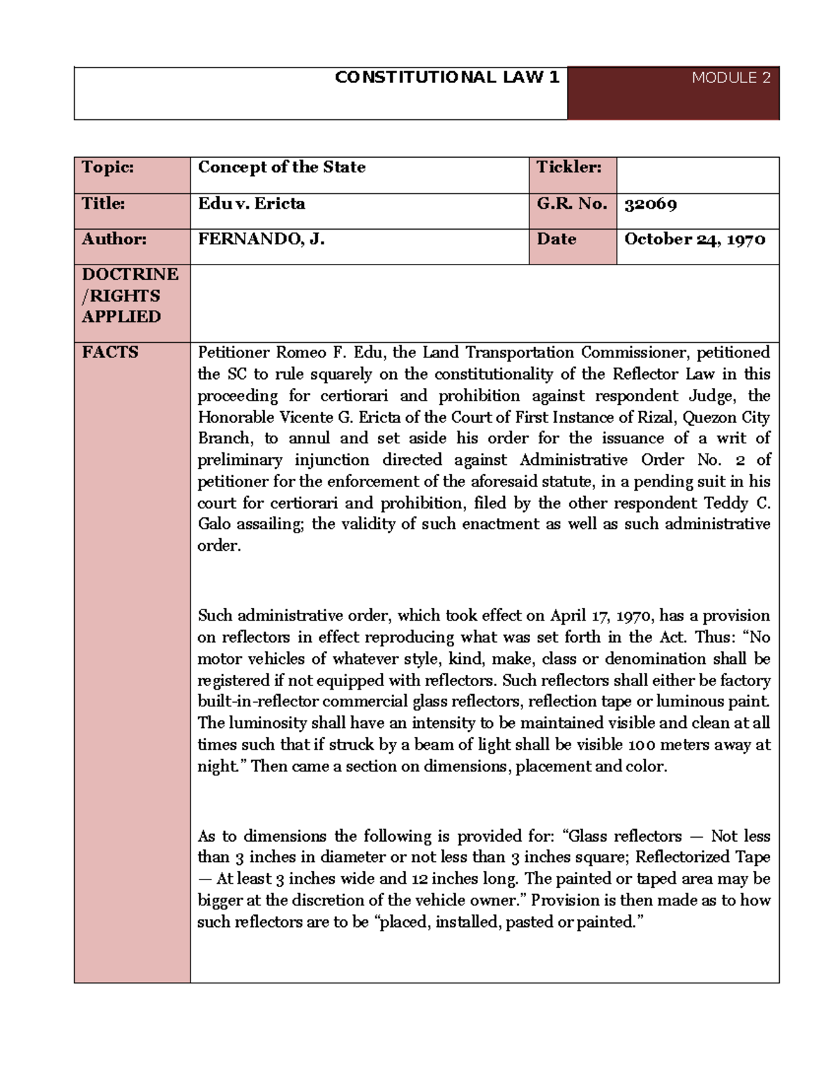 3. Edu v. Ericta [G.R. No. 32069, October 24, 1970] - CONSTITUTIONAL ...